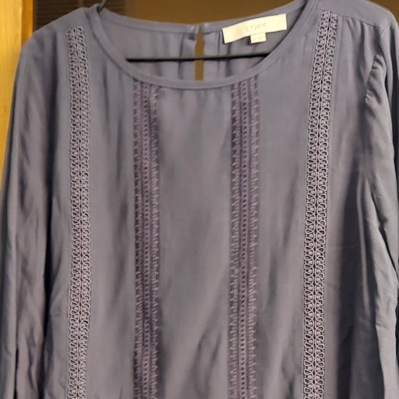 LOFT | Tops | Loft Size Medium Gray Womens Blouse | Poshmark